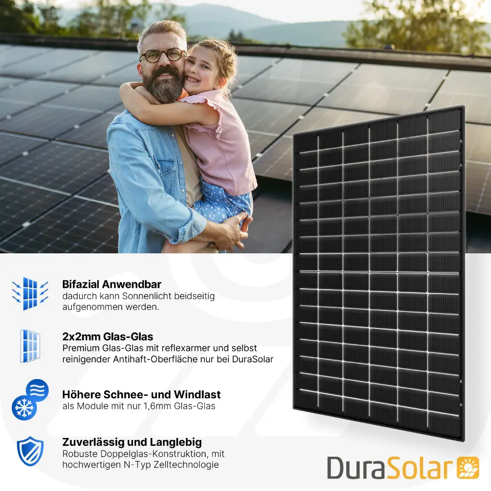 Jolywood 455W Bifazial 2x2mm Glas-Glas Modul JW-HD96N 455W - PV Solar Panel | 1 Stück | 400047